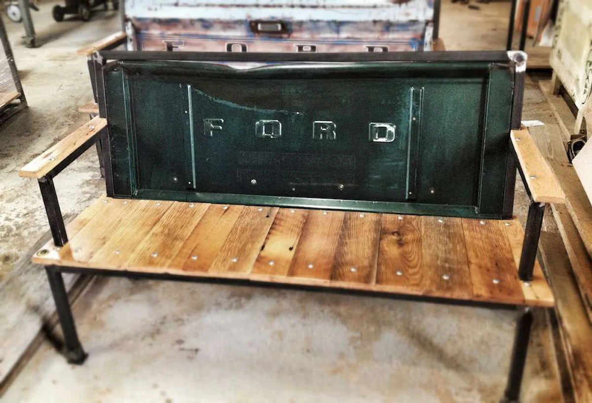 GEAR: Blue Collar Benches are made from vintage pickup tailgates ...