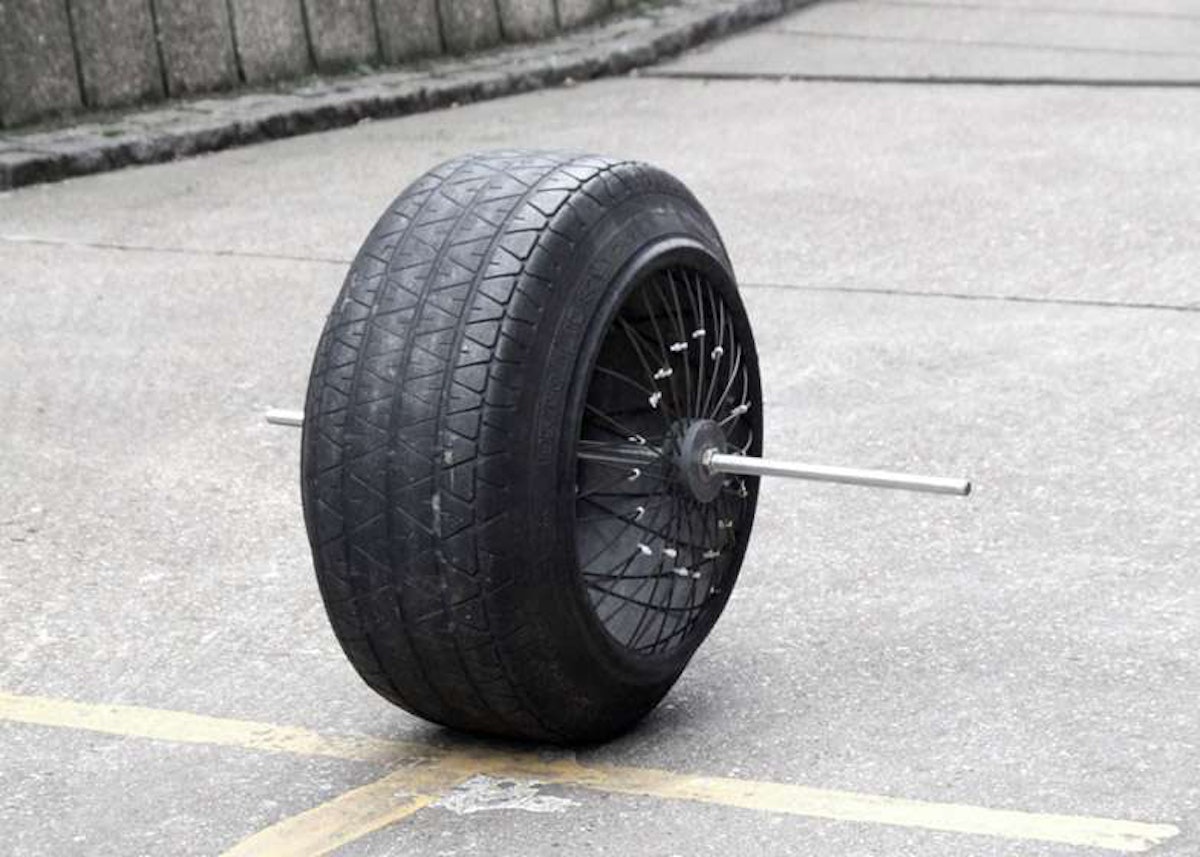 This expanding wheel removes the need for air by shrinking or growing ...