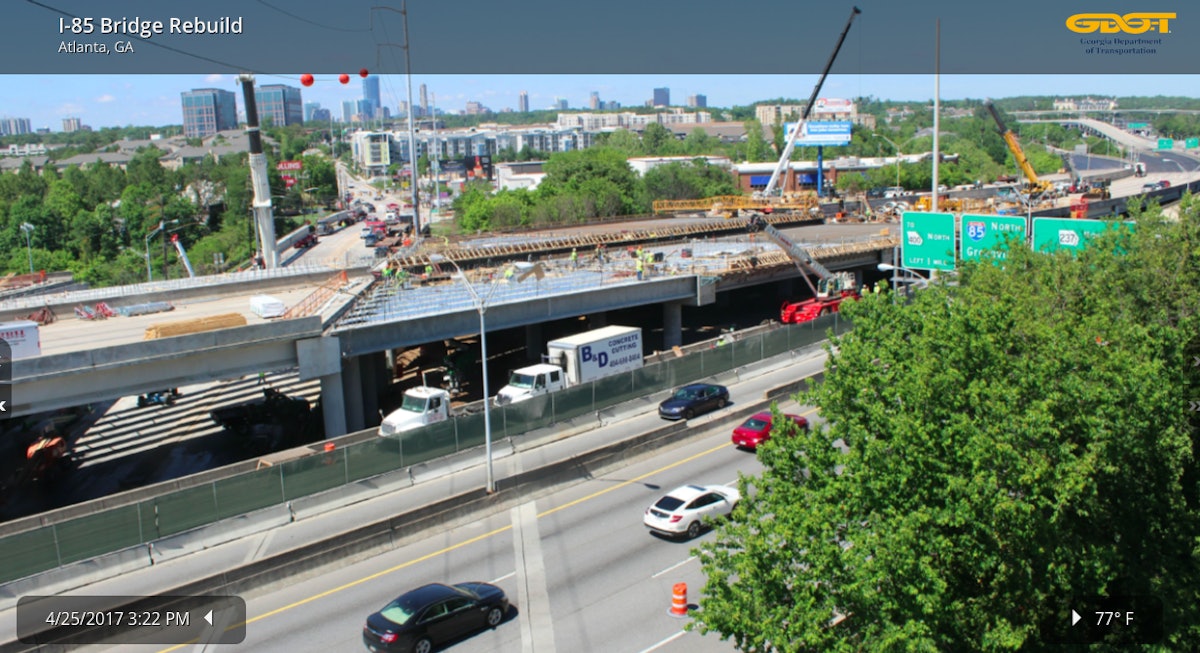 I-85 bridge collapse: Last of 61 beams set overnight, 5 deck spans ...