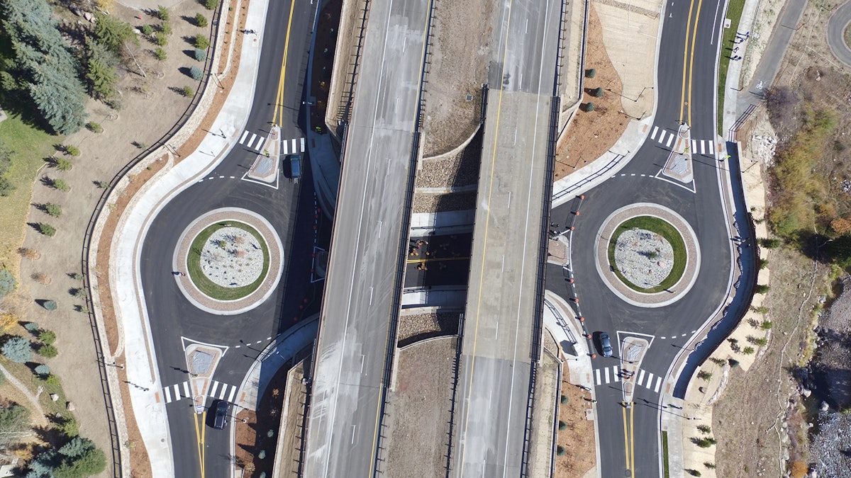 Drone’s eye view of Vail’s new I-70 underpass and roundabouts ...