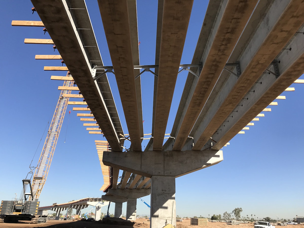 Girders go up on new I-10 interchange in Phoenix | Equipment World
