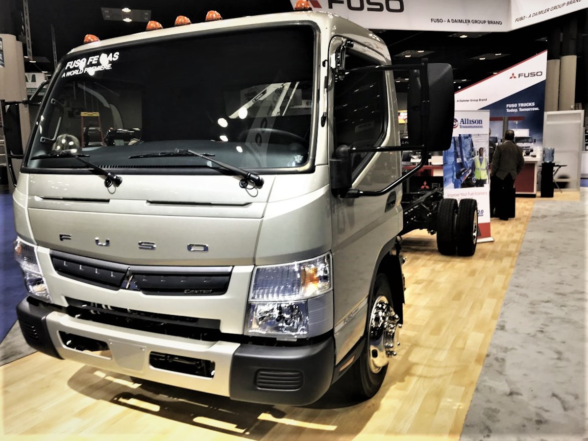 Fuso debuts gas-powered FE trucks with a GM 6L V8, new cab design ...