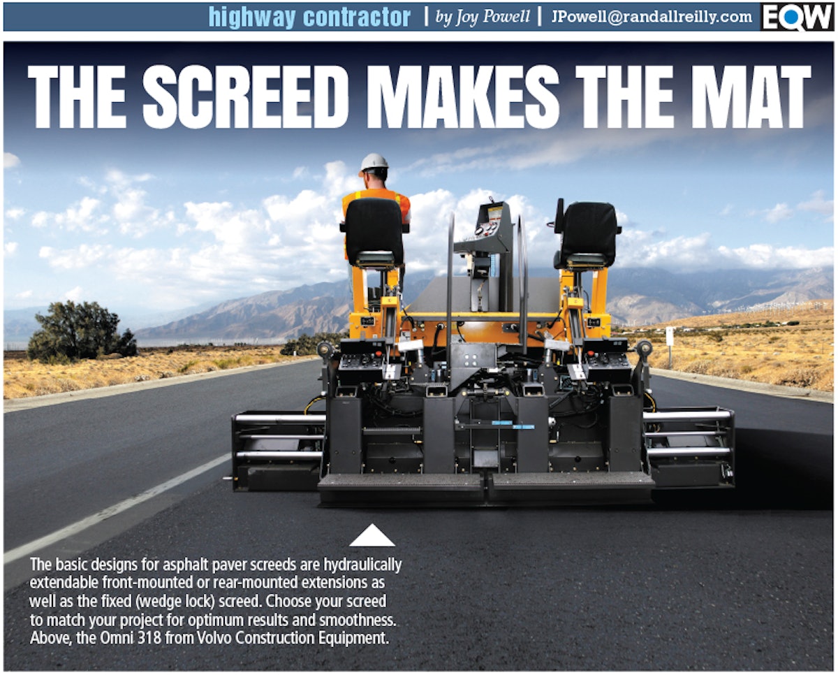 How contractors choose the right asphalt paver screed | Equipment World