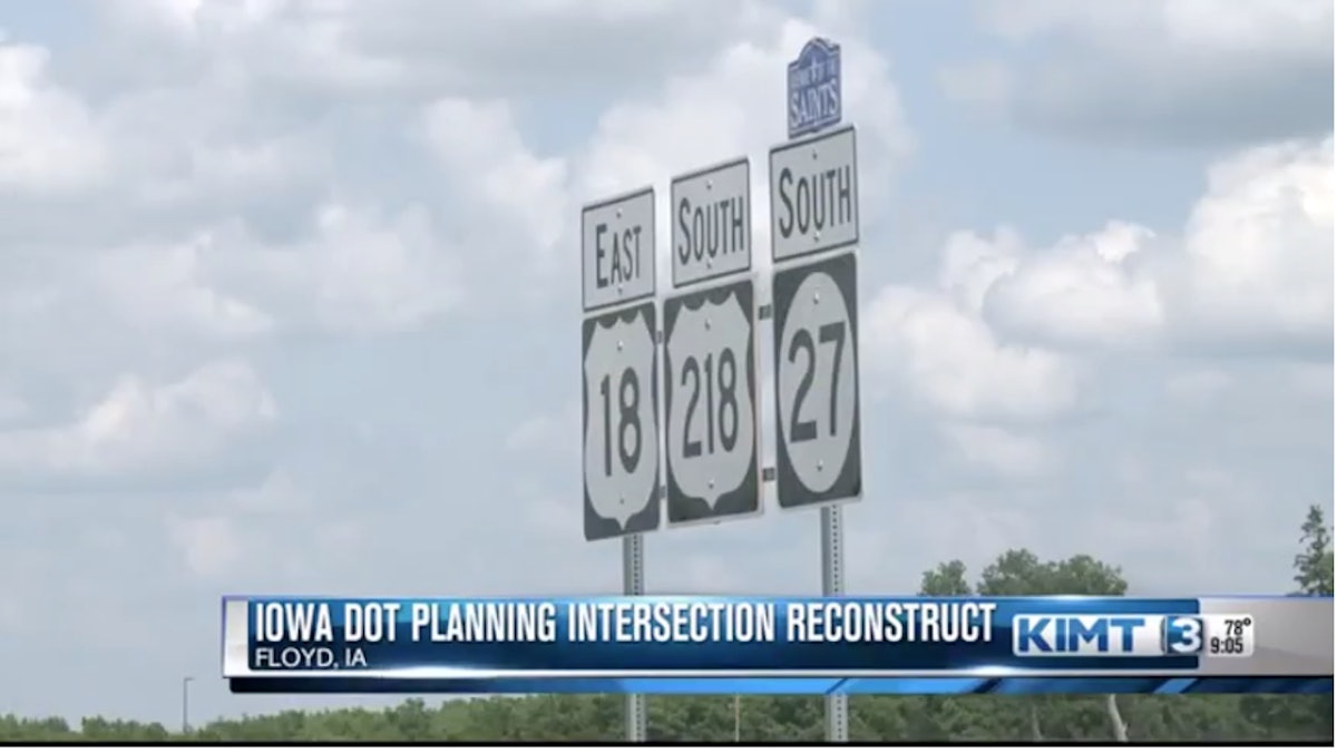 Iowa DOT plans grade-separated bridges at interchange in Floyd ...