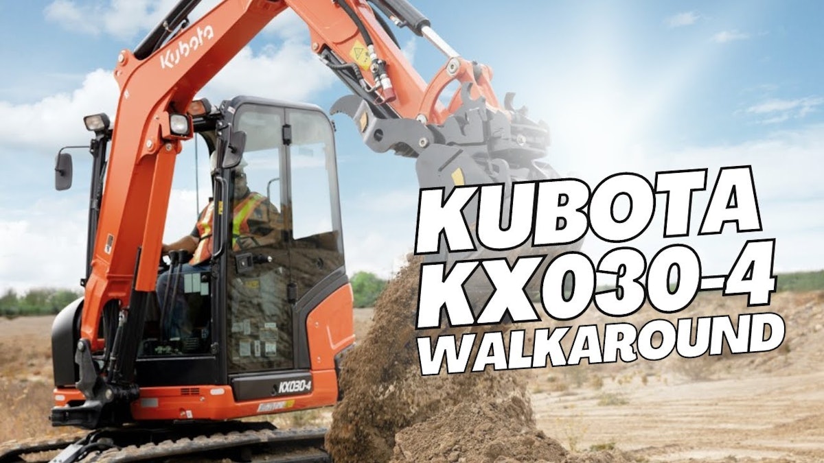 Video: Latest features on Kubota's new KX030-4 compact excavator ...