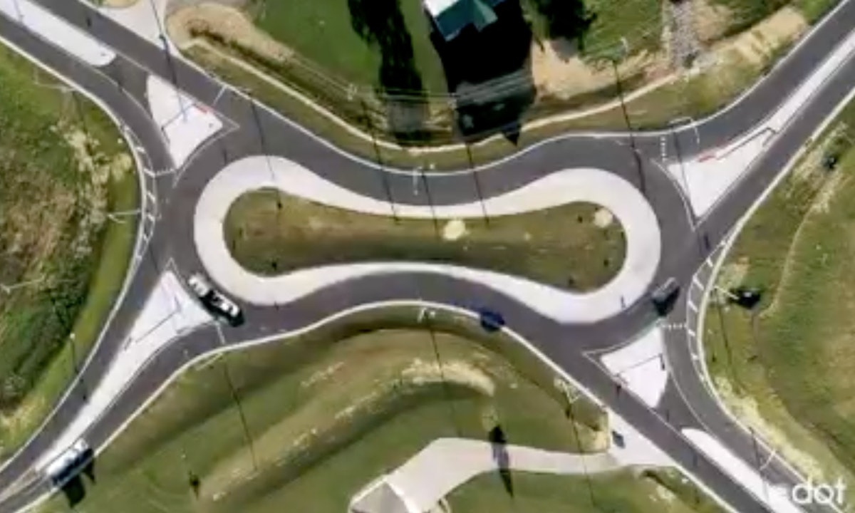 New "peanutabout” design calms traffic at odd intersections | Equipment World