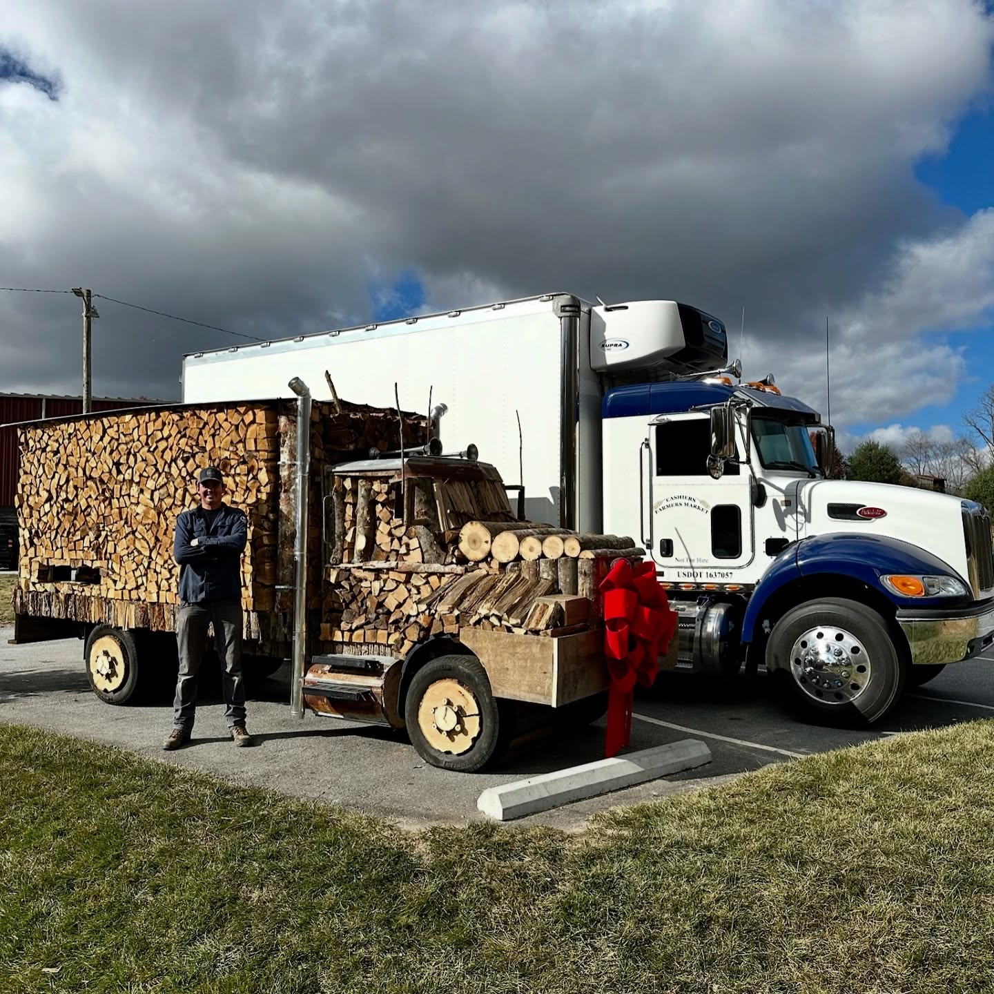Life-Size Replicas of Excavator, Skid Steer Made Out of Firewood ...