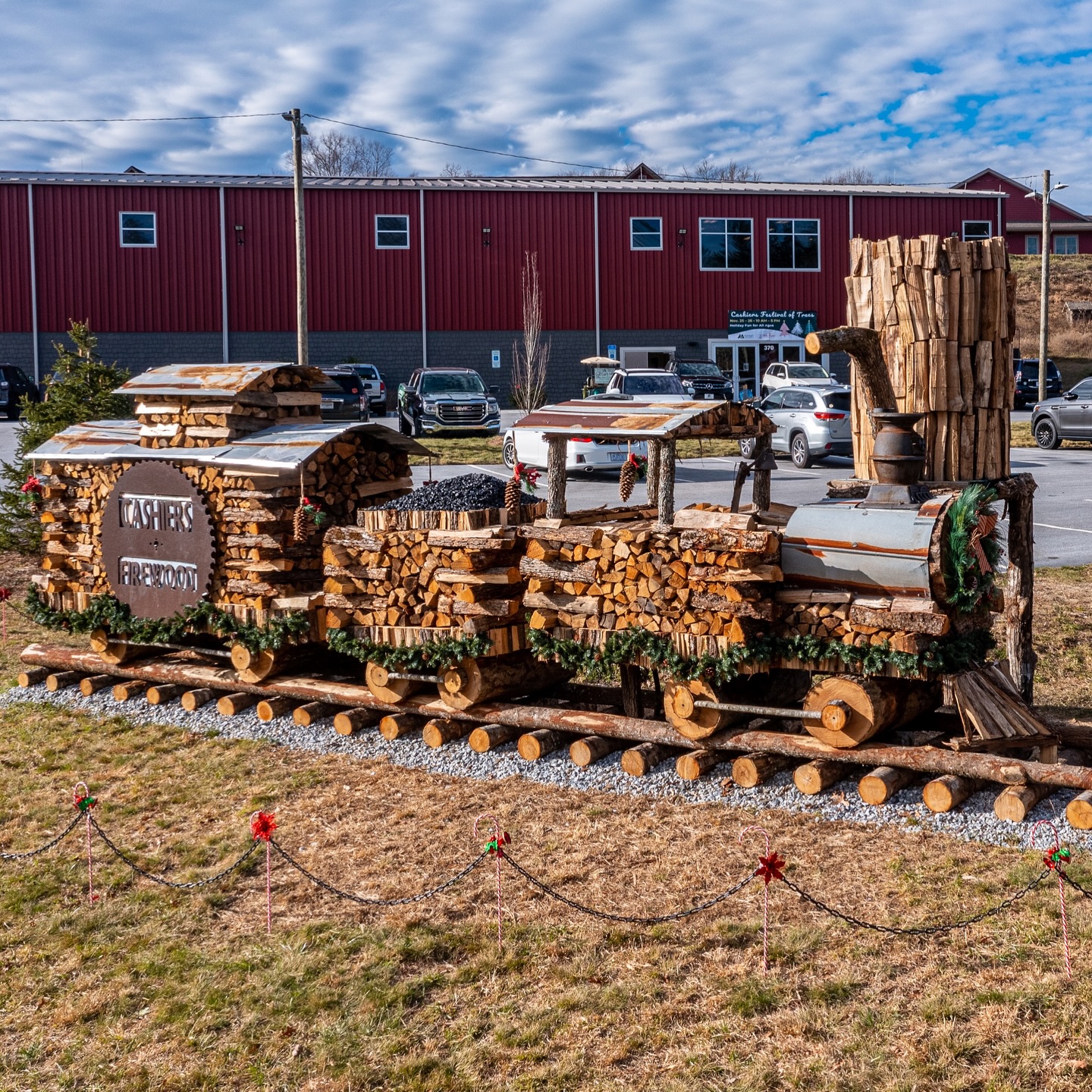 Life-Size Replicas of Excavator, Skid Steer Made Out of Firewood ...